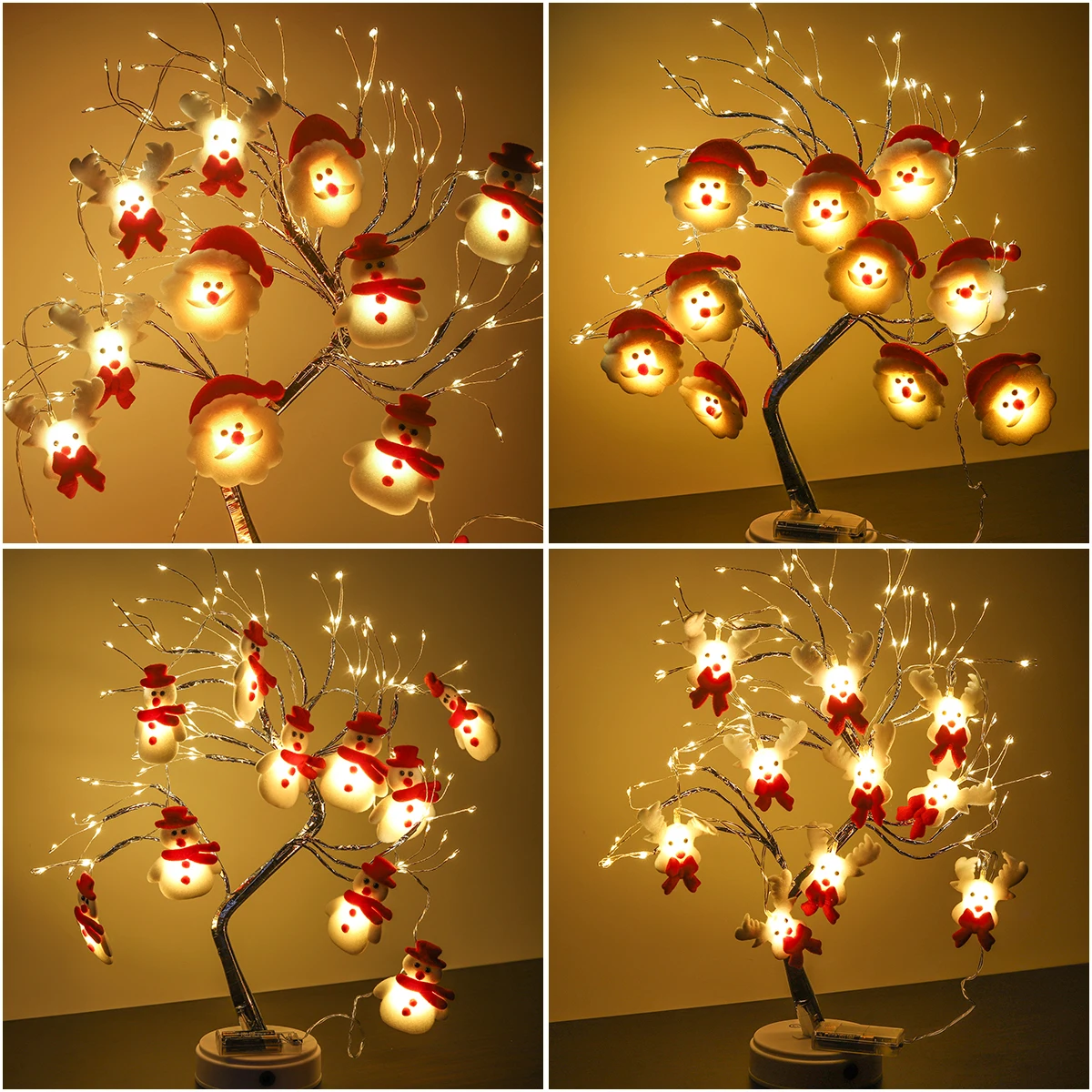 Snowman Christmas Tree Led Garland String Light Merry Christmas ...
