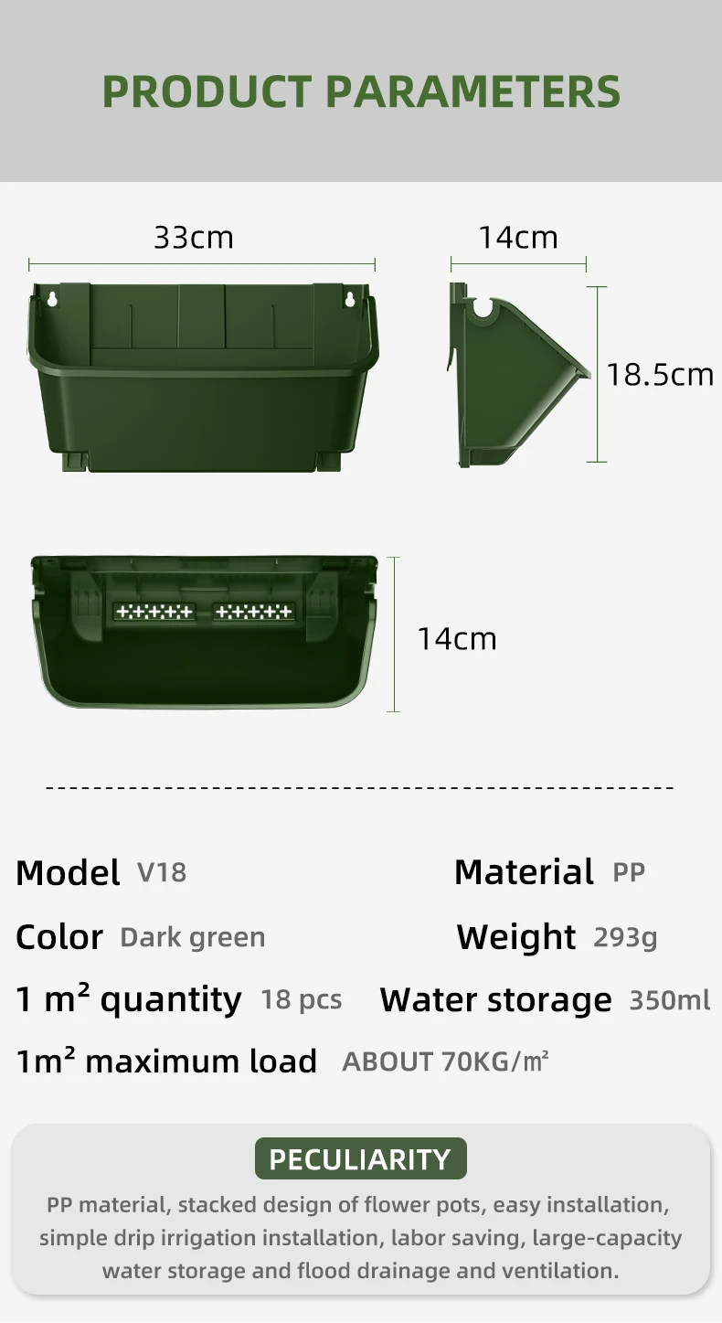 Vertical Garden System - Modern Green Wall Module Pots