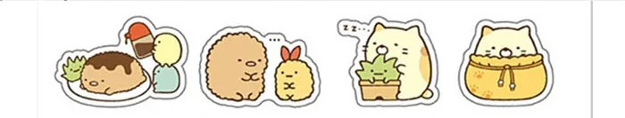 Japanese Cartoon Transparent PVC Sticker DIY Decorative Stickers 50 Pieces