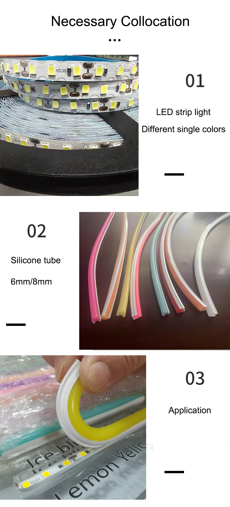 XLX 6mm Silicone Neon LED Strip Separate Flexible Neon Light Sign IP65 ...