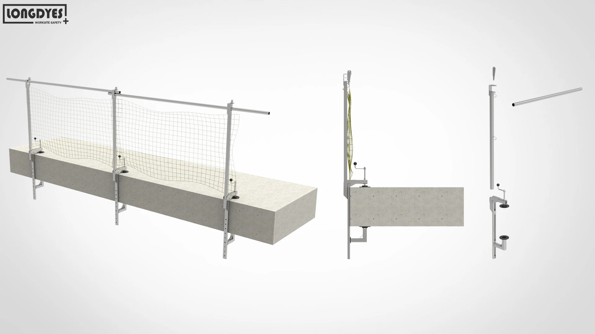 Parapet Temporary Clamp Guardrail Railing Handrail Fence