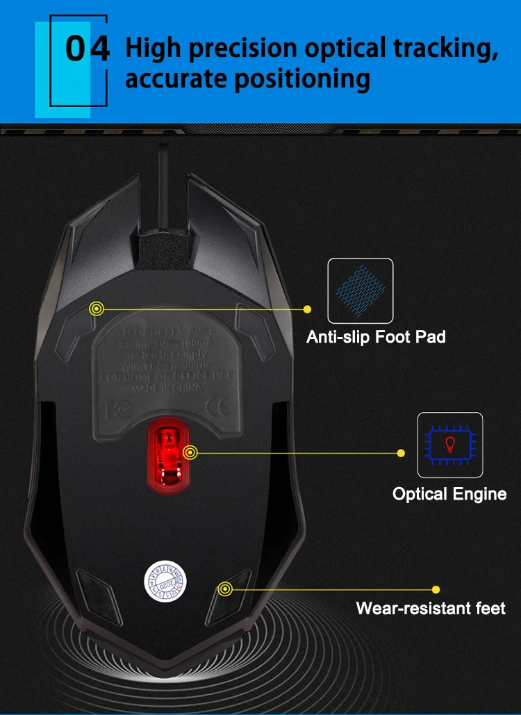 2022 Cheapest Rgb Backlit Gaming Mouse 3 Buttons Wired Optical Gamer ...