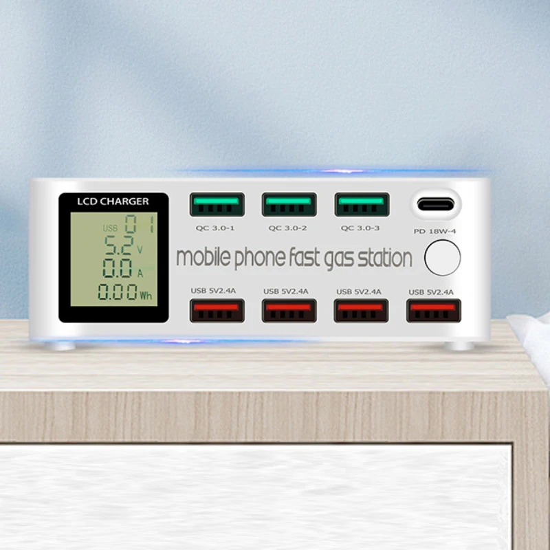 8 Ports 100w Usb Hub Quick Charge 3.0 Station Multifunction Power ...