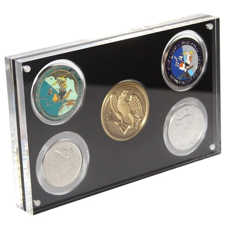 Custom Clear Challenge Coin Display Frame With Magnetic Acrylic Plastic ...