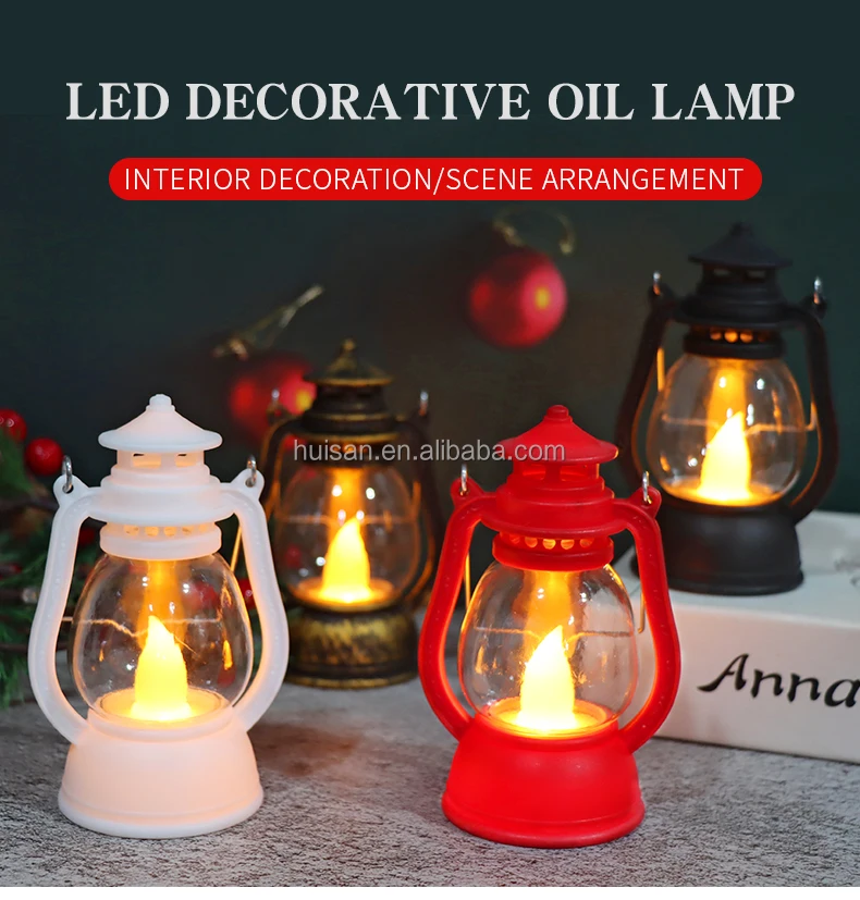 Small Retro Classic Kerosene Lamp Portable LED Lantern Lights Antique ...
