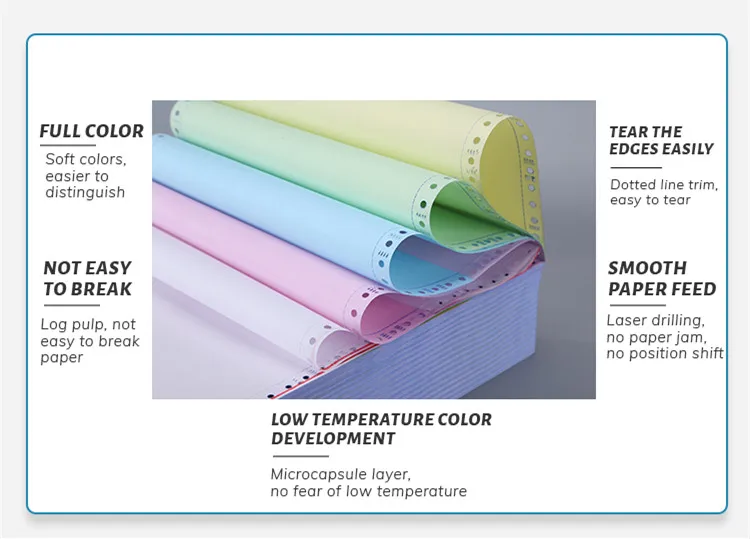 100% Wood Pulp 50gsm A4 Invoice Book Ncr 3 Plys Continuous Carbonless ...