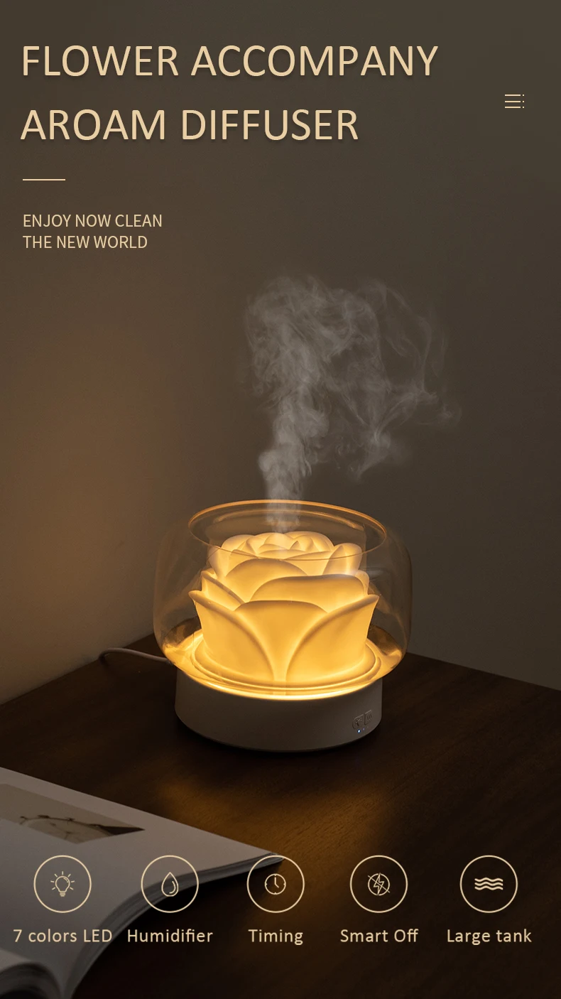 Rose Light Aroma Diffuser - Buy Ultrasonic Diffuser,Aroma Humidifier ...