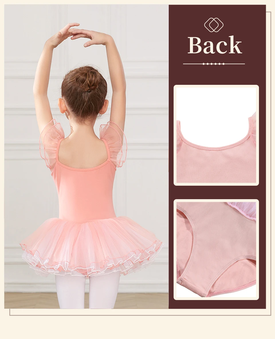 Girls Ballet Dress Dance Leotard Kids Tutu Skirts Gymnastics Ballet ...