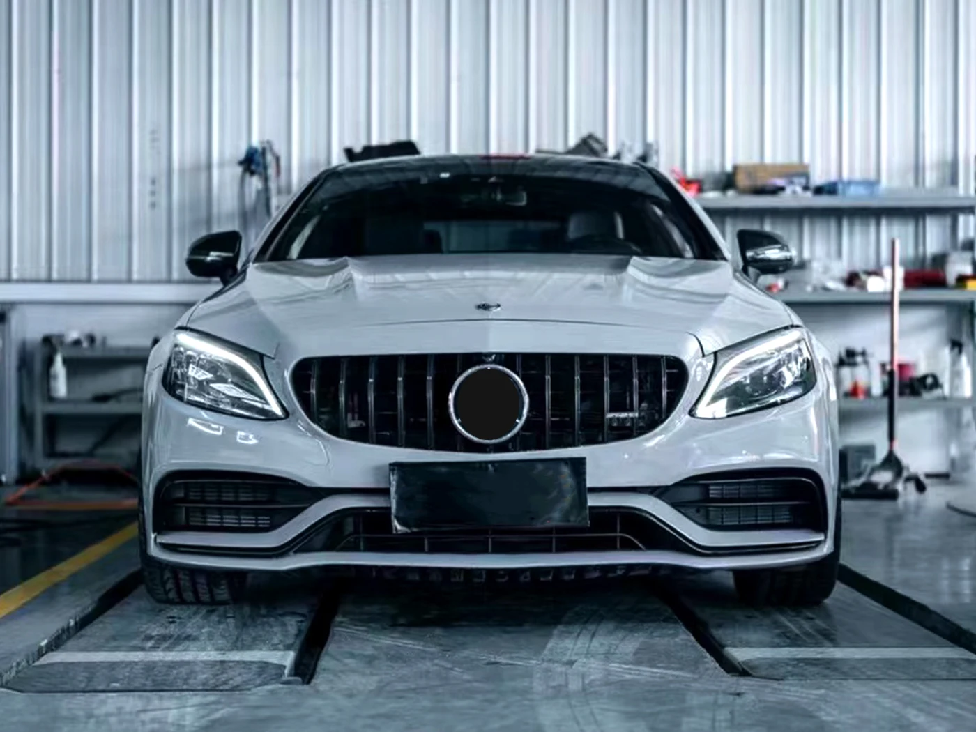 High Quality Grille For Mercedes Benz C-class W205 Modified To C63 Gt Style Front Bumper Grille ...