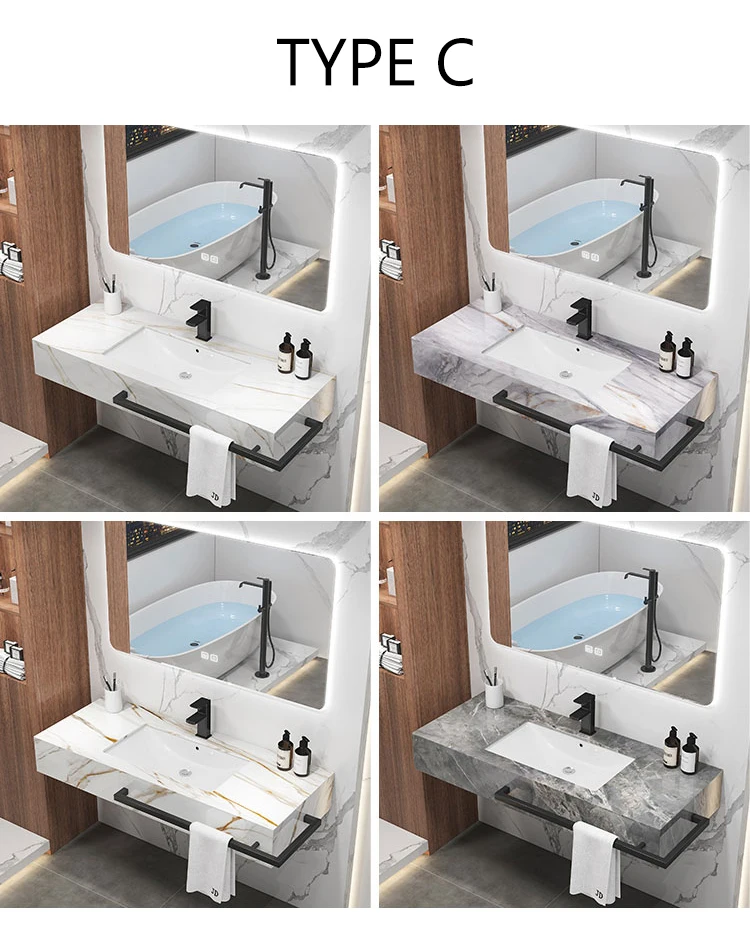 Modern Wall Hung Vanity Hand Wash Basin - Black & White