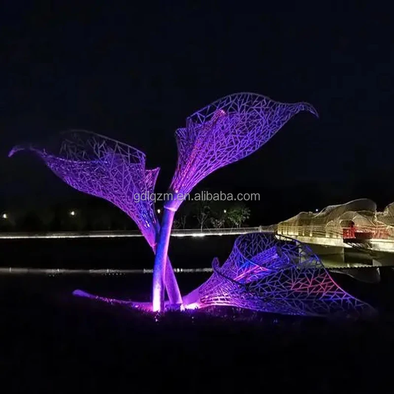 Luminous Sculpture Outdoor Luminous Flower Sculpture Customizable ...