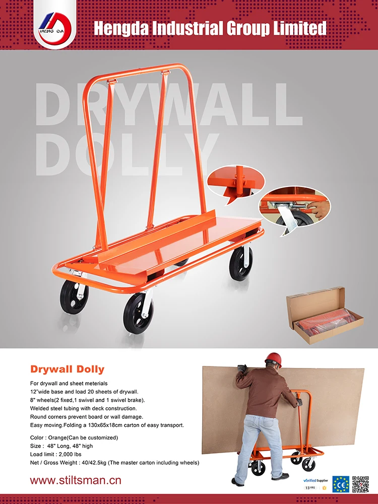 Drywall Dolly Cart Orange Steel Trolly - Buy Construction Tools,Moving ...