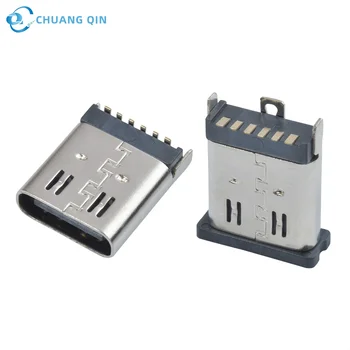 Usb Type-c 6 Pin Female Connector Port Length 10.0mm Smt Vertical Mount ...