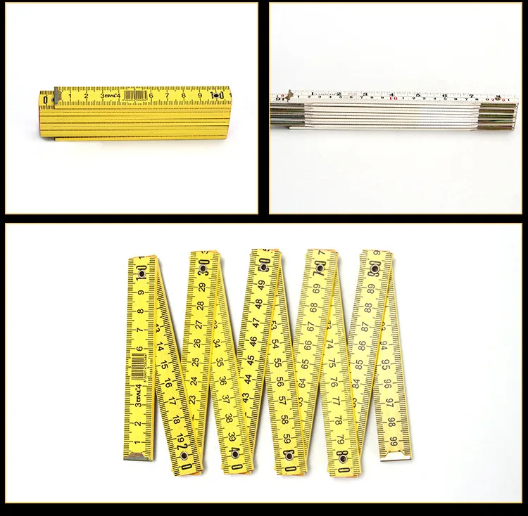 Construction Measuring Wood Folding Ruler - 2m/1m Length
