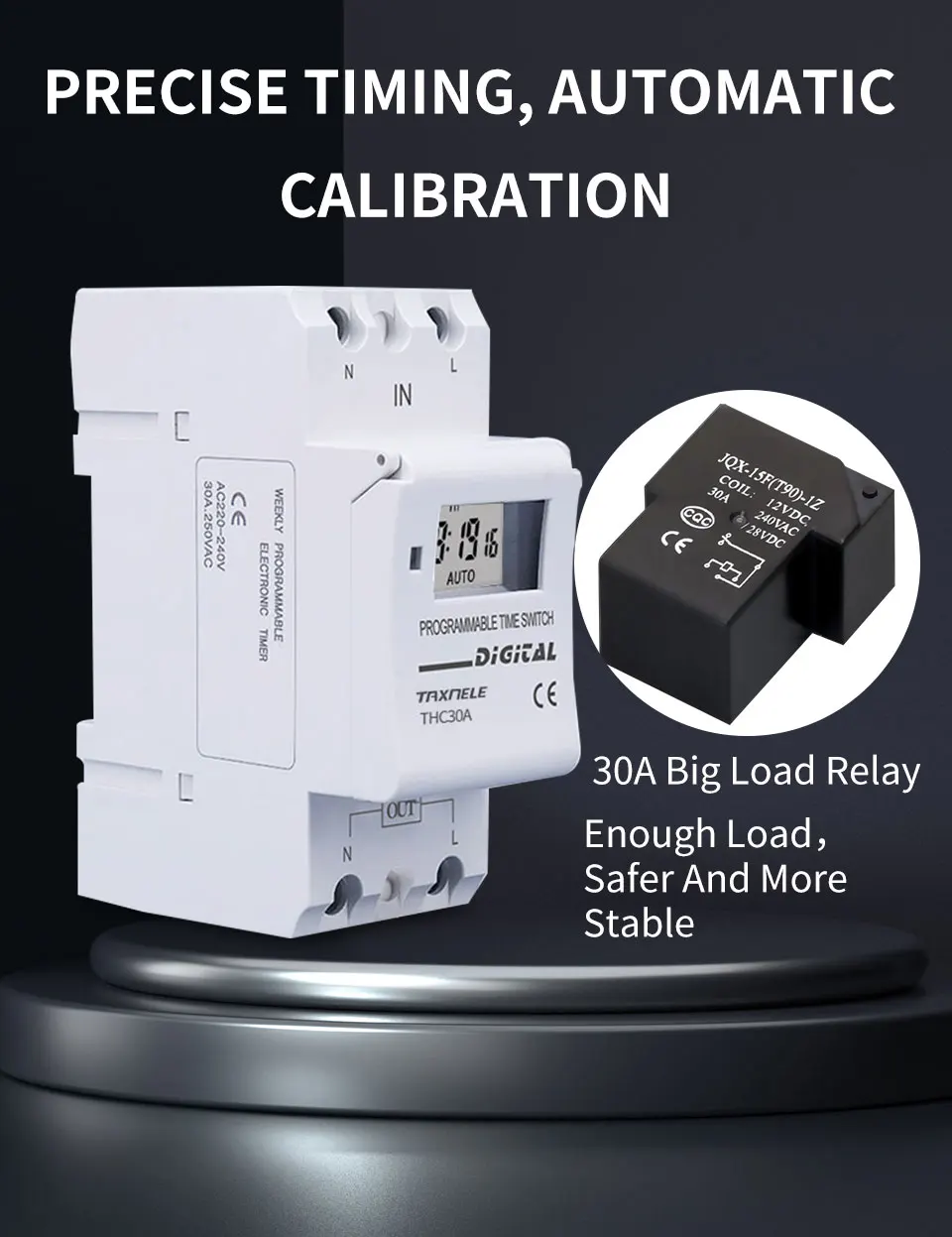 Thc30a Din Rail 2 Wire Weekly 7 Days Programmable Digital Time Switch ...