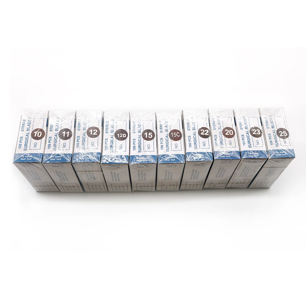 100PCS Sterile Carbon Steel Scalpel Blades for Dental Surgery