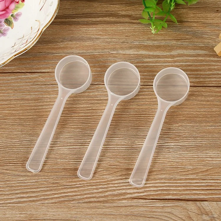 4g 8ml Round Flat Bottom White Clear Plastic Pp Measuring Spoon Scoop ...