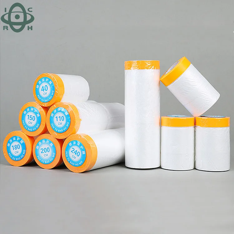 Masking Film Plastic Pre-taped Painting Spray Film Used Crepe Paper ...