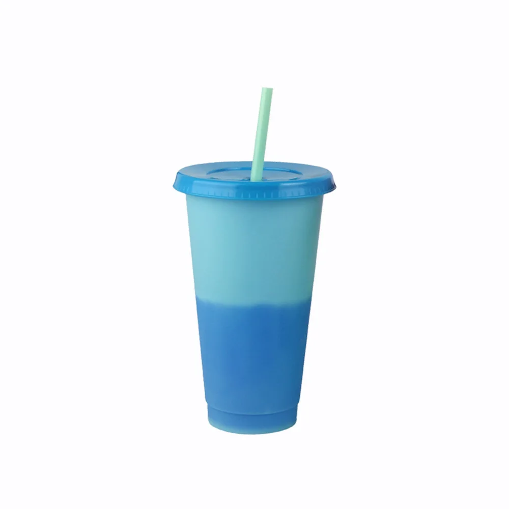 Color Changing Cups 16 Oz Reusable Cold Drink Cups With Lids And Straws ...