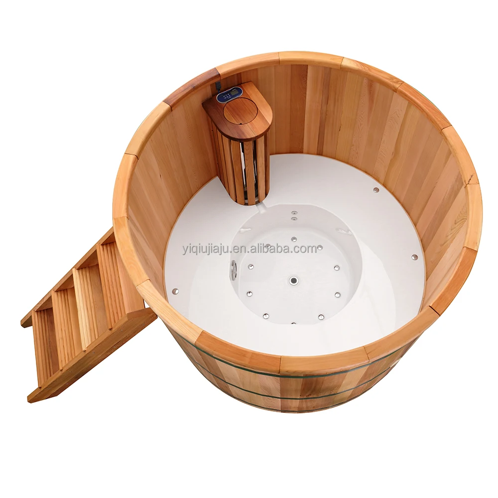 Cedar Lover Freestanding Wooden Barrel Bath Steam Shower