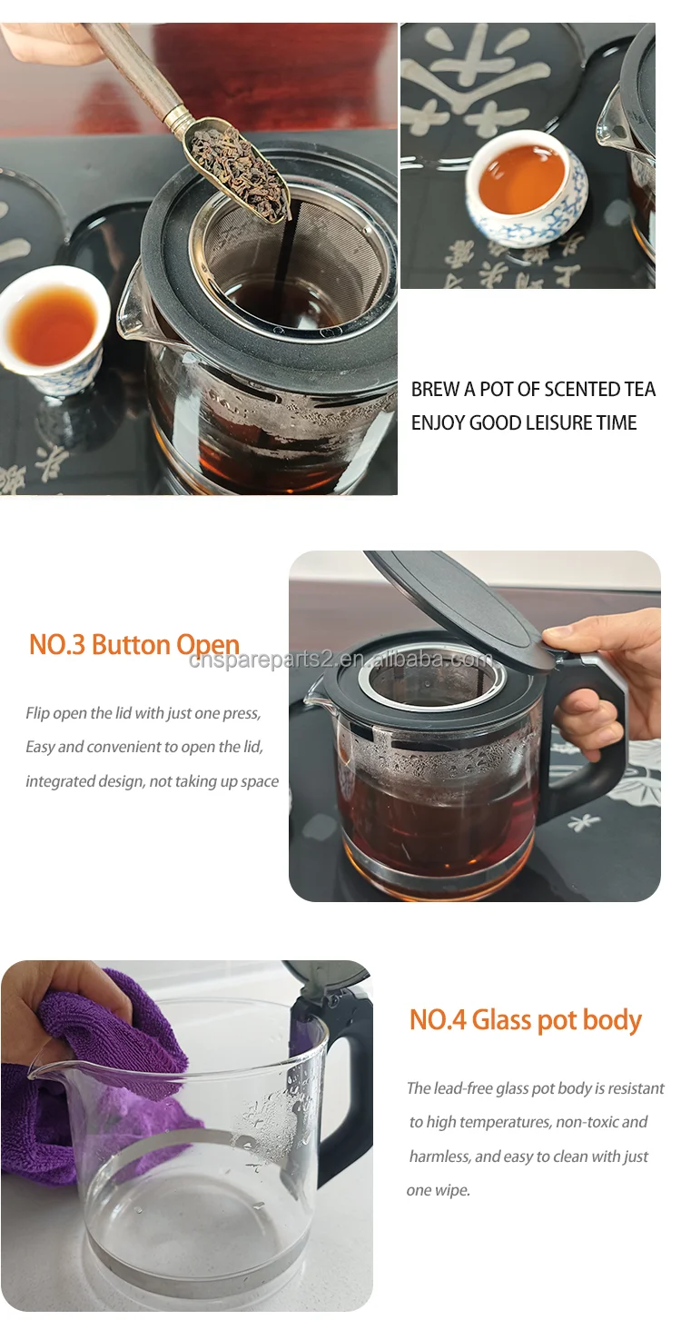 Modern Arabic Double Hot Tea Maker Teapot Glass Body Electric Water ...