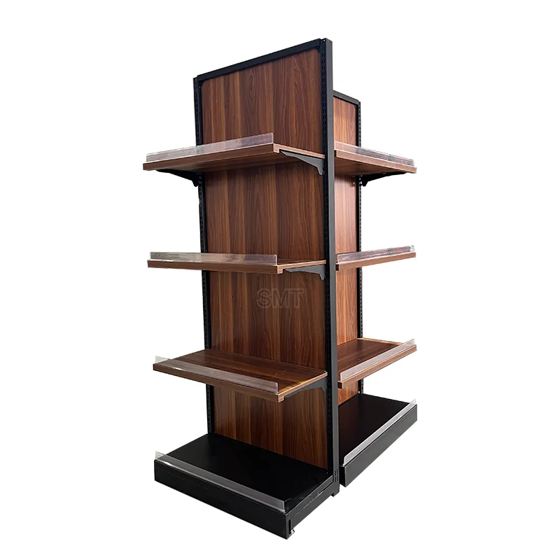 Customized Retail Store Display Shelves Supermarket Metal and Wooden ...