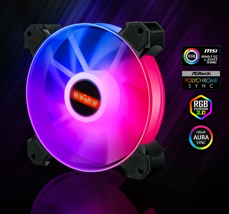 Hot Sale 120mm Pc case RGB Gaming Fan Cooling Fan with RGB LED Lights ...