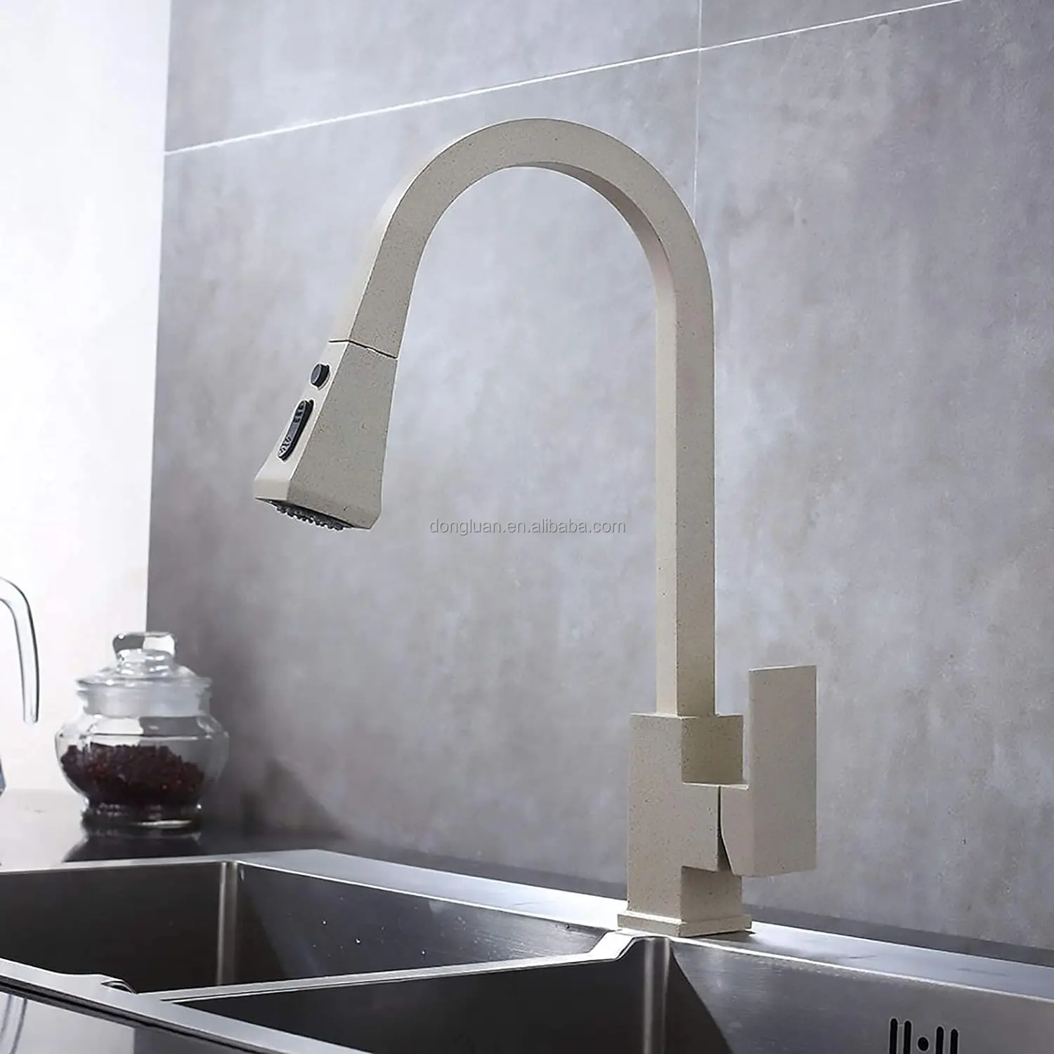 Single Lever Pull Out Sink Mixer Tap With Bubbler 2 Function 360 ...