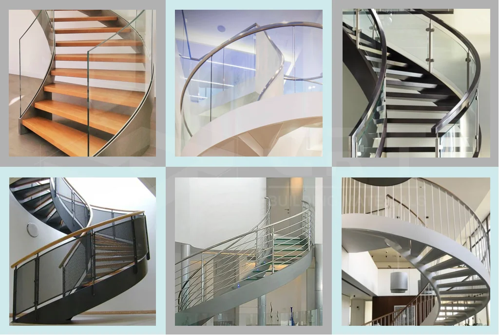 Alucasa Stainless Steel Glass Railing Stair Modern Indoor Curved ...