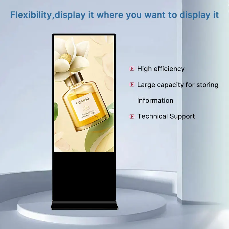 5g Wifi Movable Wheels Floor Stand Digital Signage Kiosk Vertical Touch ...