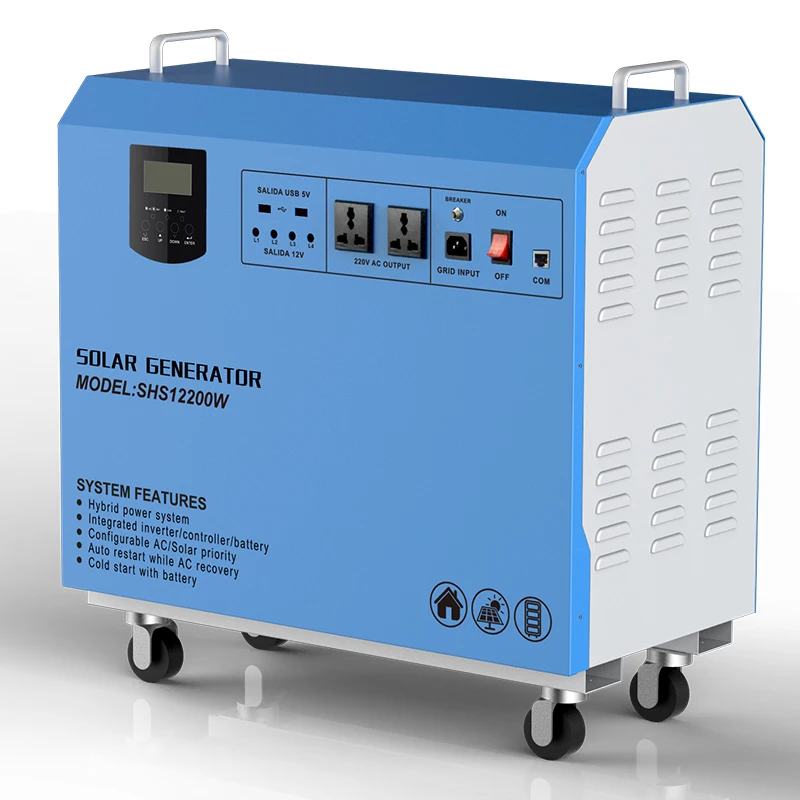12200w 10kw 12kw 15kw Solar Power Generator System Portable Storage ...
