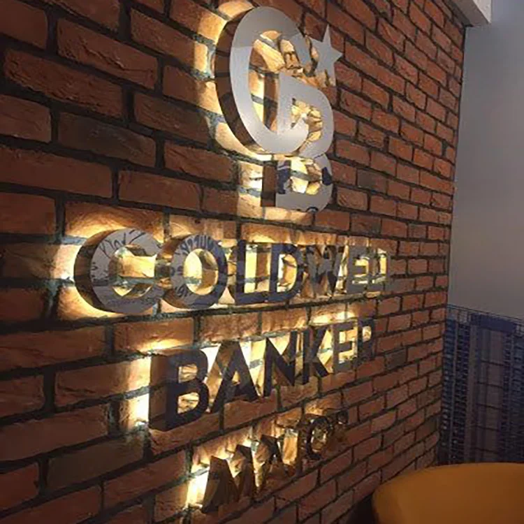 Customized Backlit Letters Advertising Office Wall Led Sign Logo Indoor ...