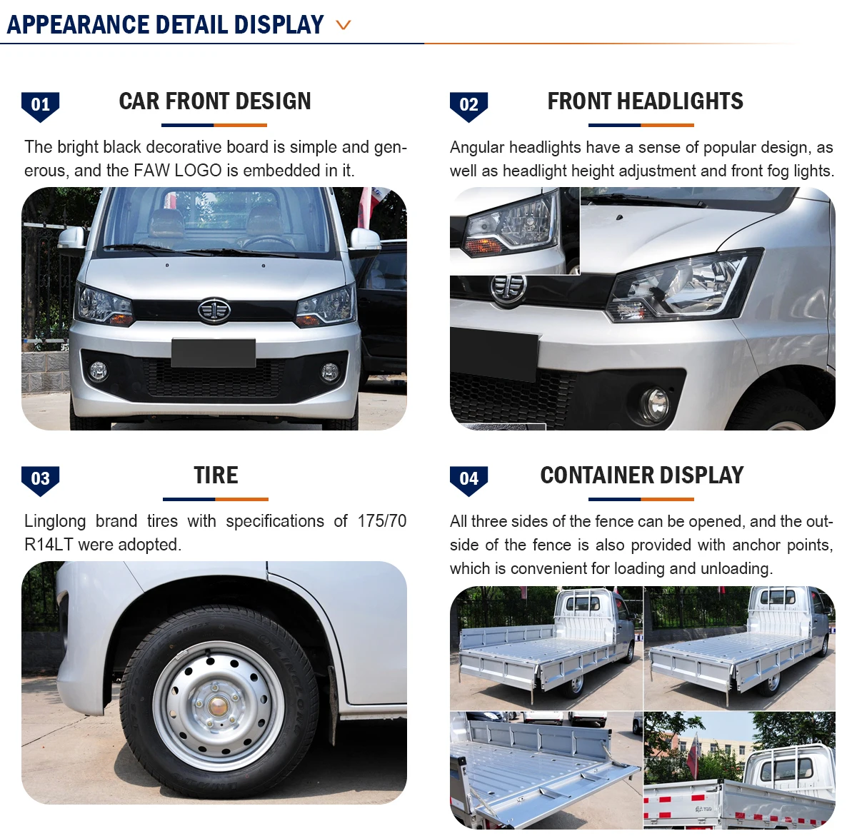 FAW Jiefang T80 - 3 Ton 5 Ton Mini Truck with ESC & ABS