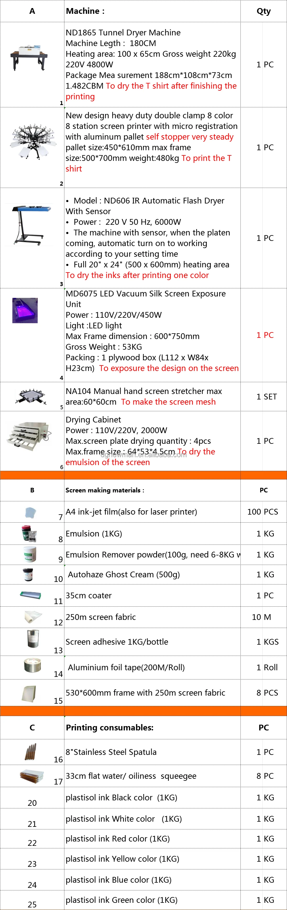 Heavy Duty Micro Registration NS808-HD Screen Printing Machine 8 Color ...