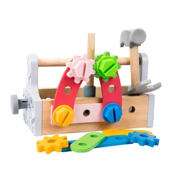 Hot Sale Screw Assemble Disassemble Toolbox Educational Toy Wooden Tool ...