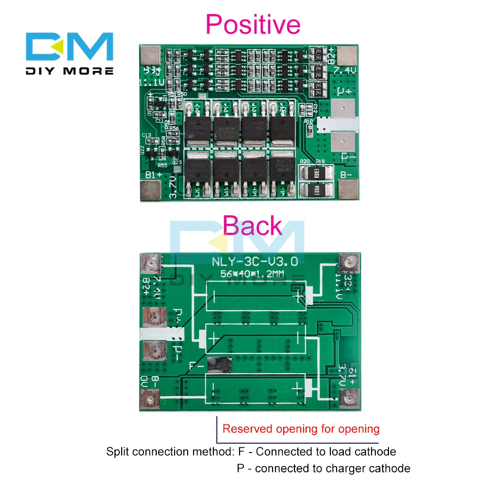 Bms 3s 40a Balancer Pcm 18650 Lithium Battery Protection Board 3s Bms ...
