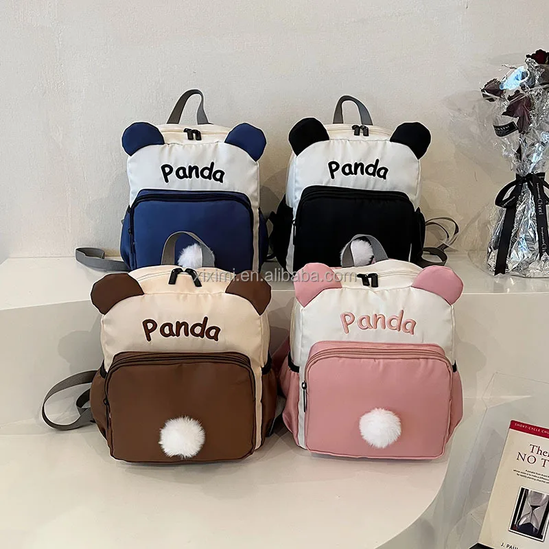New Fashion School Bags Cartoon Panda Oxford Waterproof Children's ...
