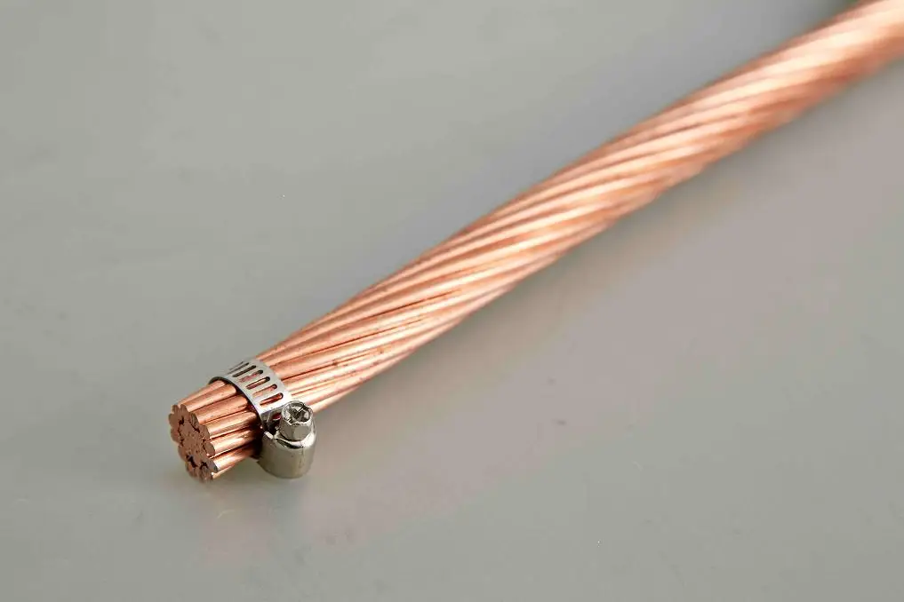Bare Copper Ground Conductor - High Voltage Earth Wire