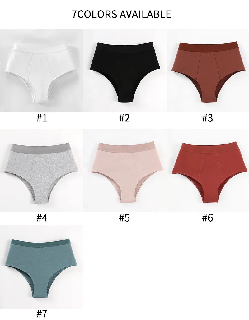 Women's High Waist Panty Band Boyleg Panty Female Moisture Wicking High ...