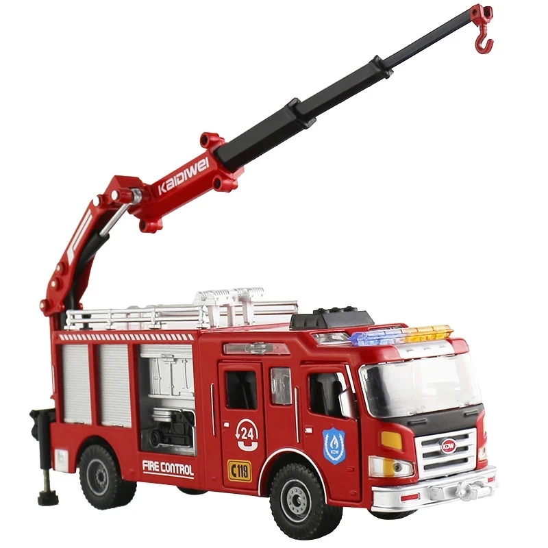 KDW Alloy Fire Engine Model Toy 1:50scale Diecast Rescue Vehicle