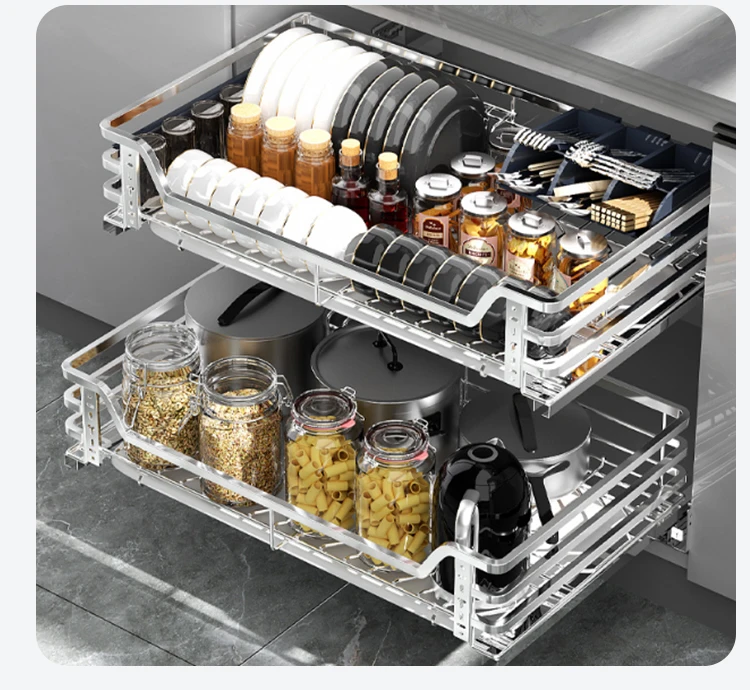 High Quality Kitchen Cabinet Drawer Organizer Stainless Steel Pull Out ...