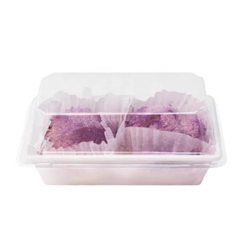 Rpet Large Rectangle Recyclable Food Grade Plastic Cake Box Bread Food Container Take Away Clear ...