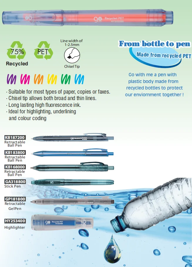 BEIFA Eco-Friendly Highlighters - Assorted Chisel Tip Colors