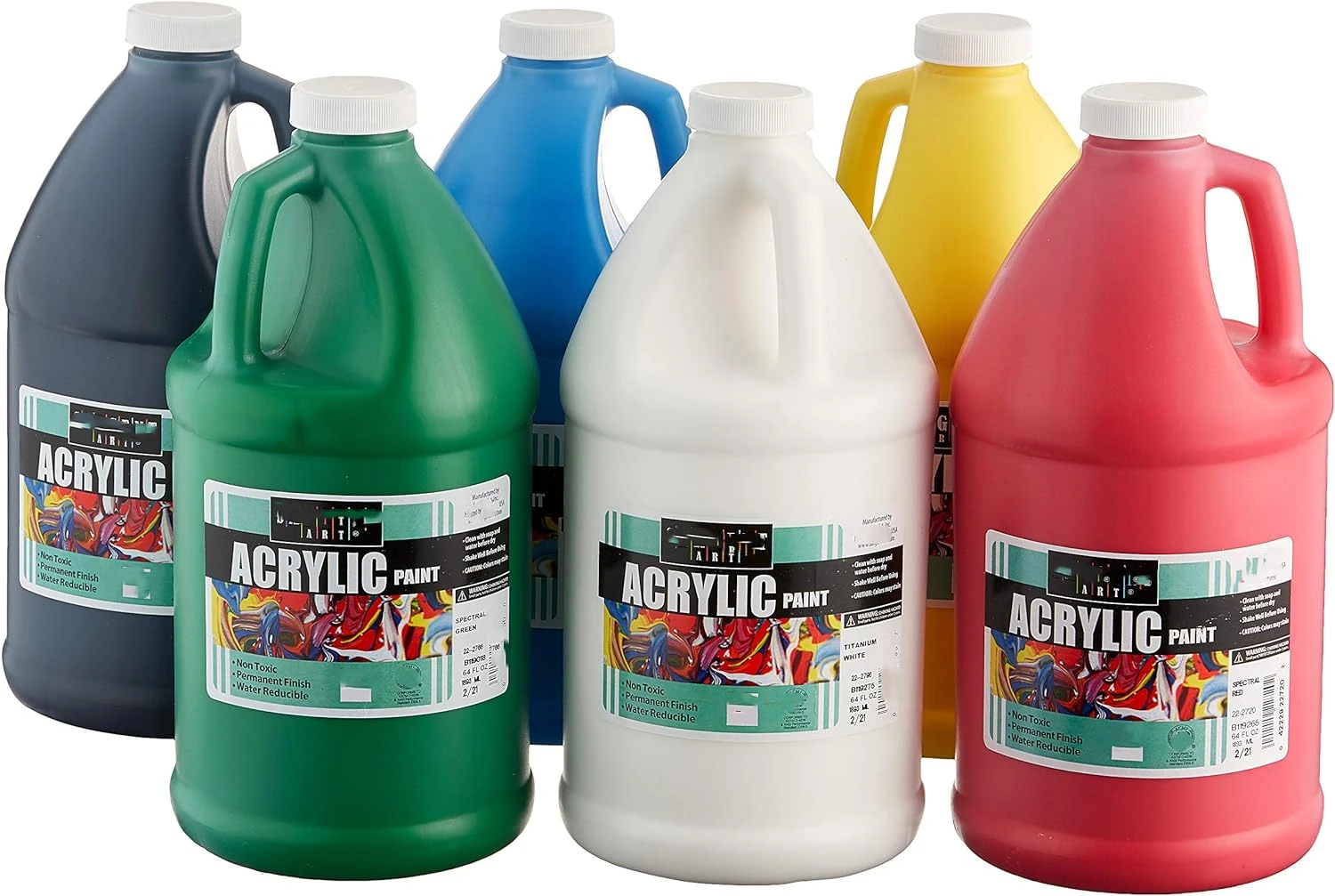 6 Count 1/2 Gallon 64 Oz/ 1.89L Bottles Non-Fading Rich Vivid Pigments ...