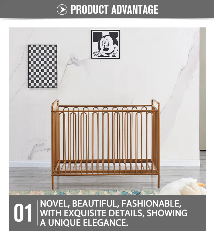 Modern Convertible Iron Crib Stand - Baby Cot Bedding Set