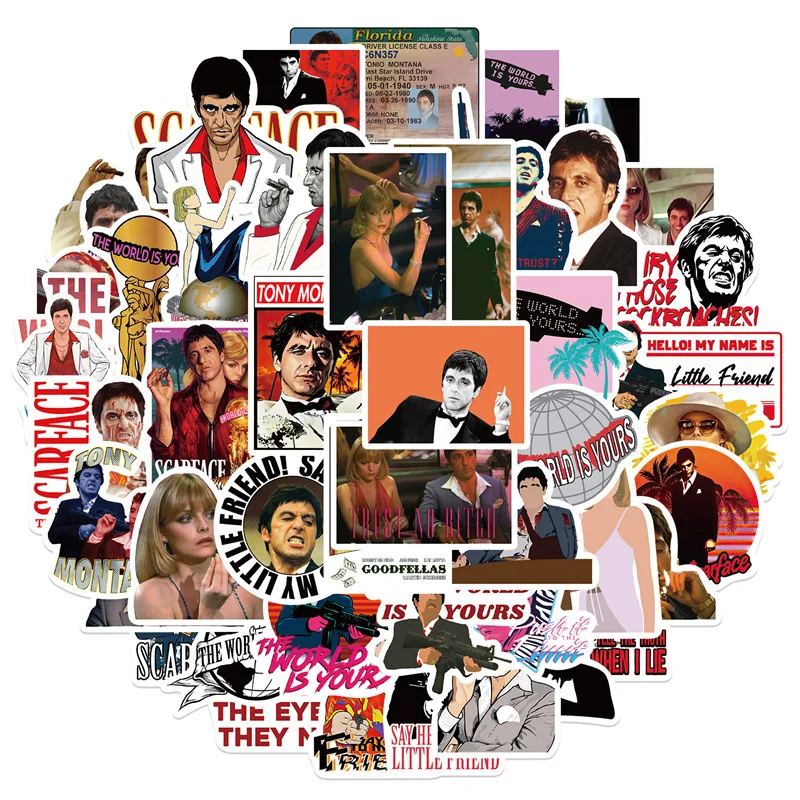 50pcs Scarface Stickers Funny Stickers For Laptops Waterproof Vinyl ...