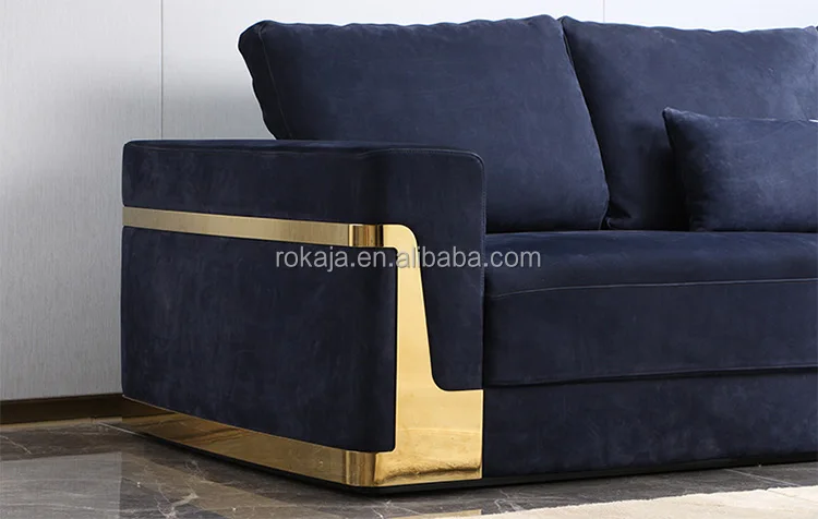 Luxury Sofa Set - Bright Stainless Steel Frame & Leather