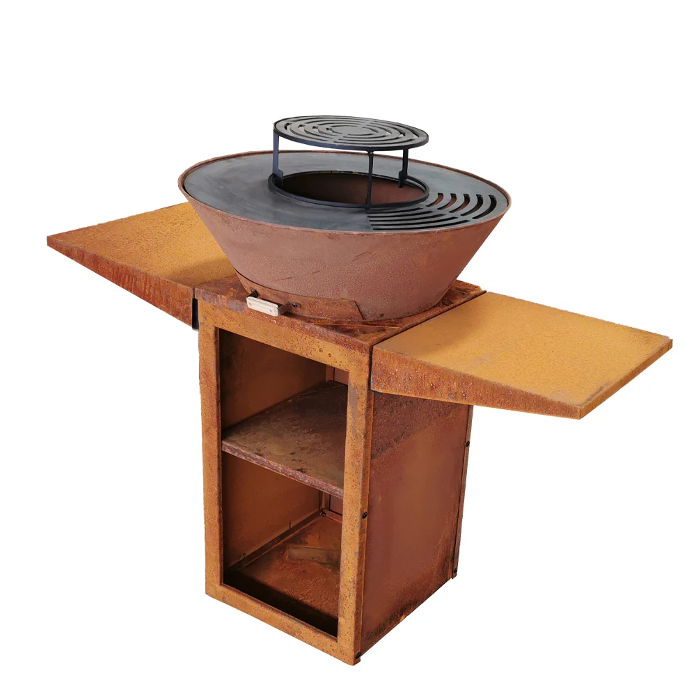 2024 Hot Sale Folding Outdoor Corten Steel Bbq Log Rust Color Steel ...