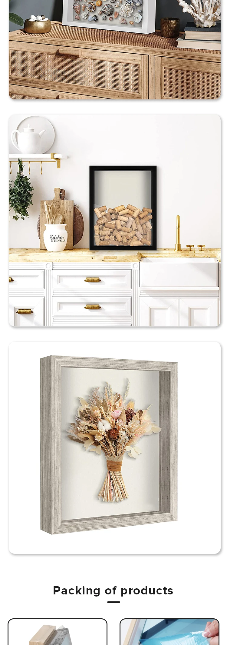 Wholesale Custom Simple Oak Shadow Box for Home Decor