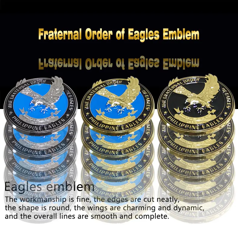 Solid Alloy Car Badge The Fraternal Order Of Eagles Emblem 1.38 Inches ...